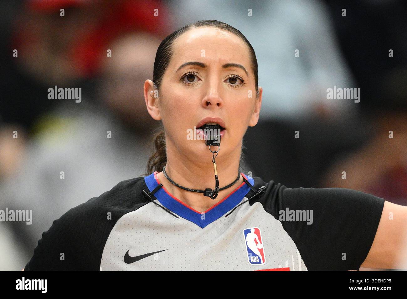 NBA referee Ashley Moyer-Gleich (13) in action during the second half ...