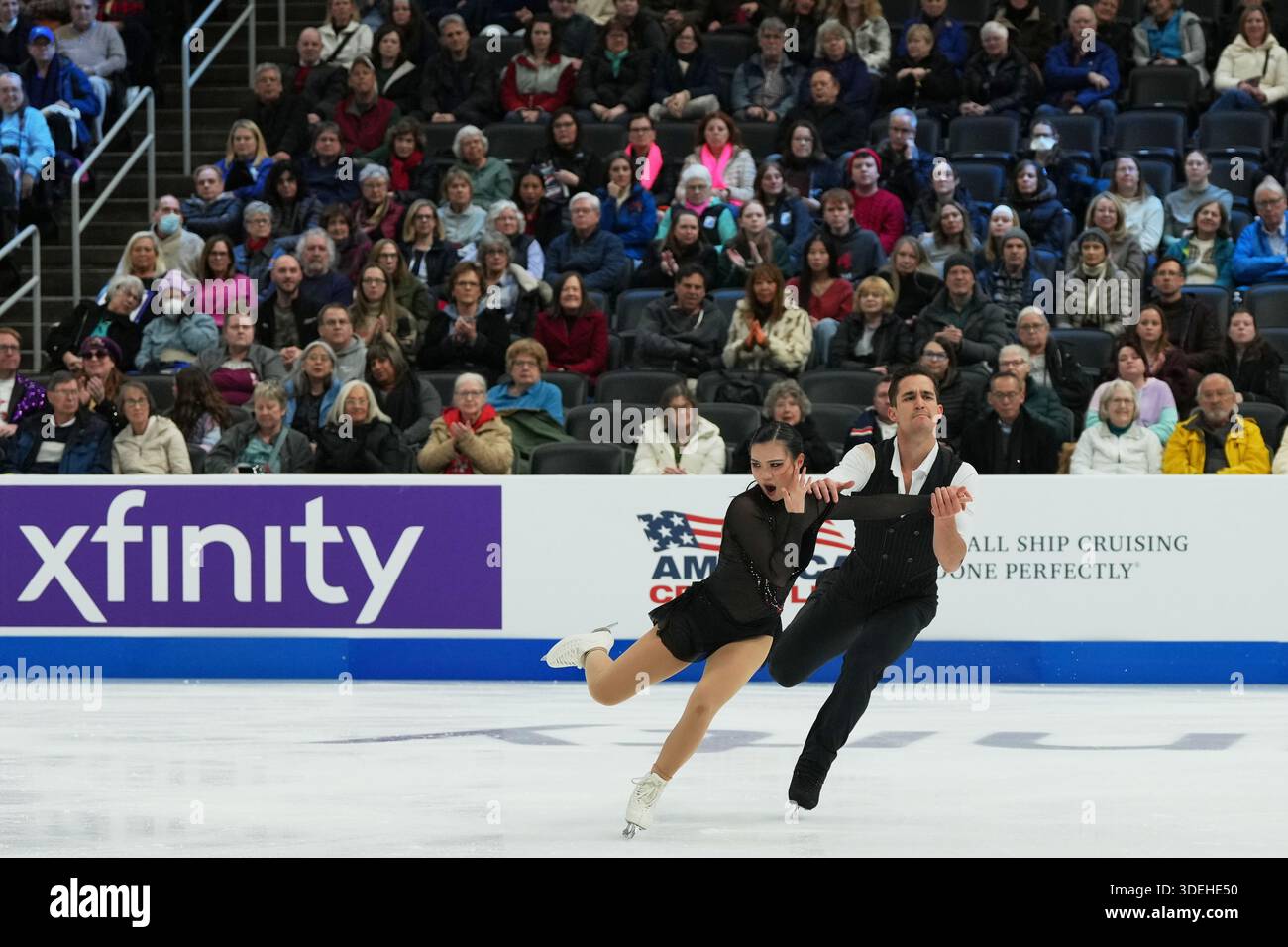 Audrey Shin and Balazs Nagy compete during the pairs short program at ...