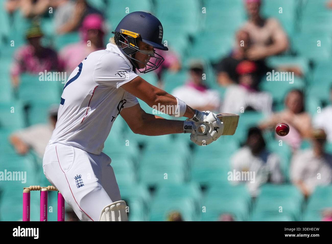 England's Jacob Bethell bats during play on the last day of the fifth and final Ashes cricket ...