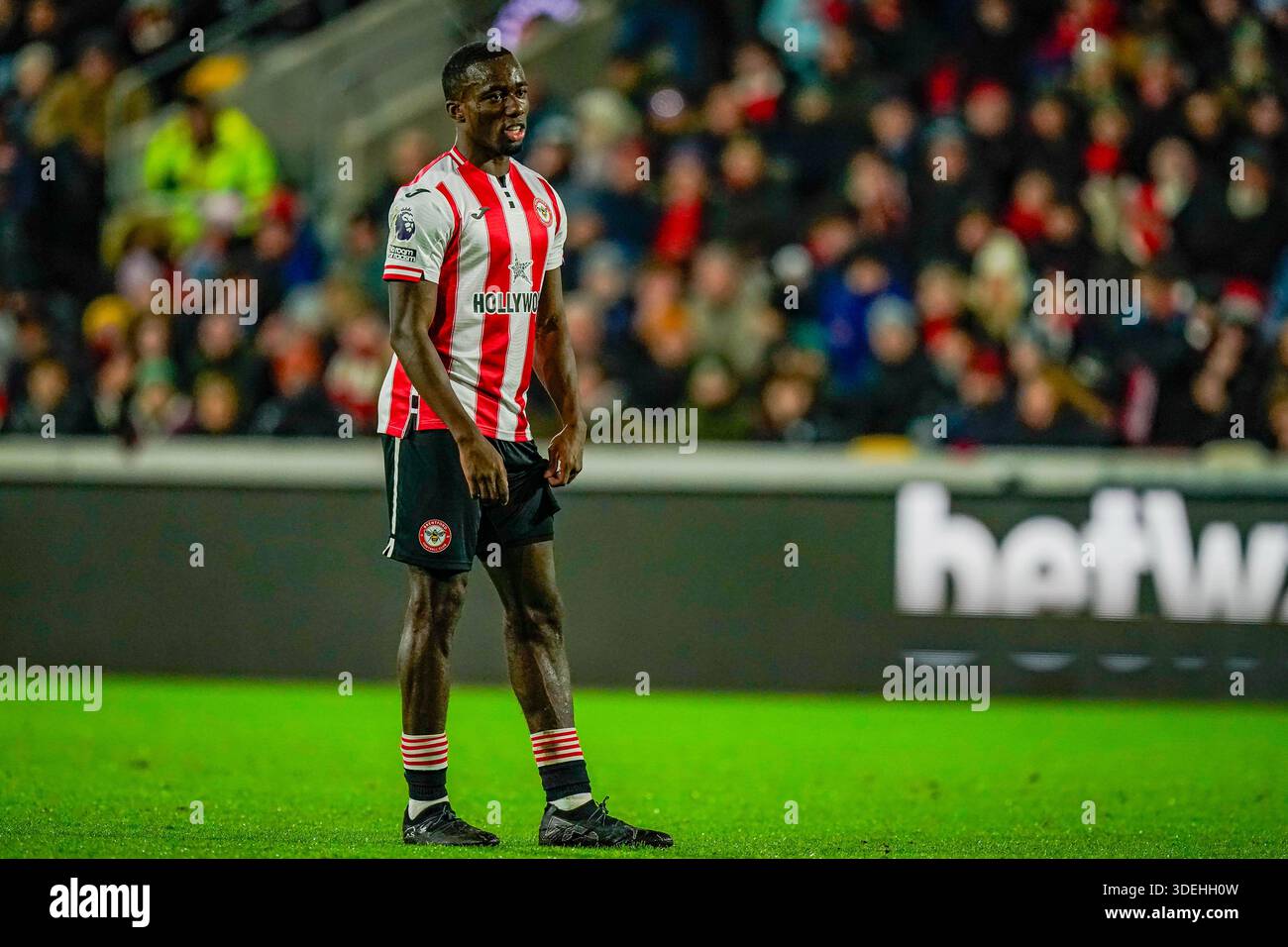 Michael Kayode of Brentford during the Premier League match Brentford ...
