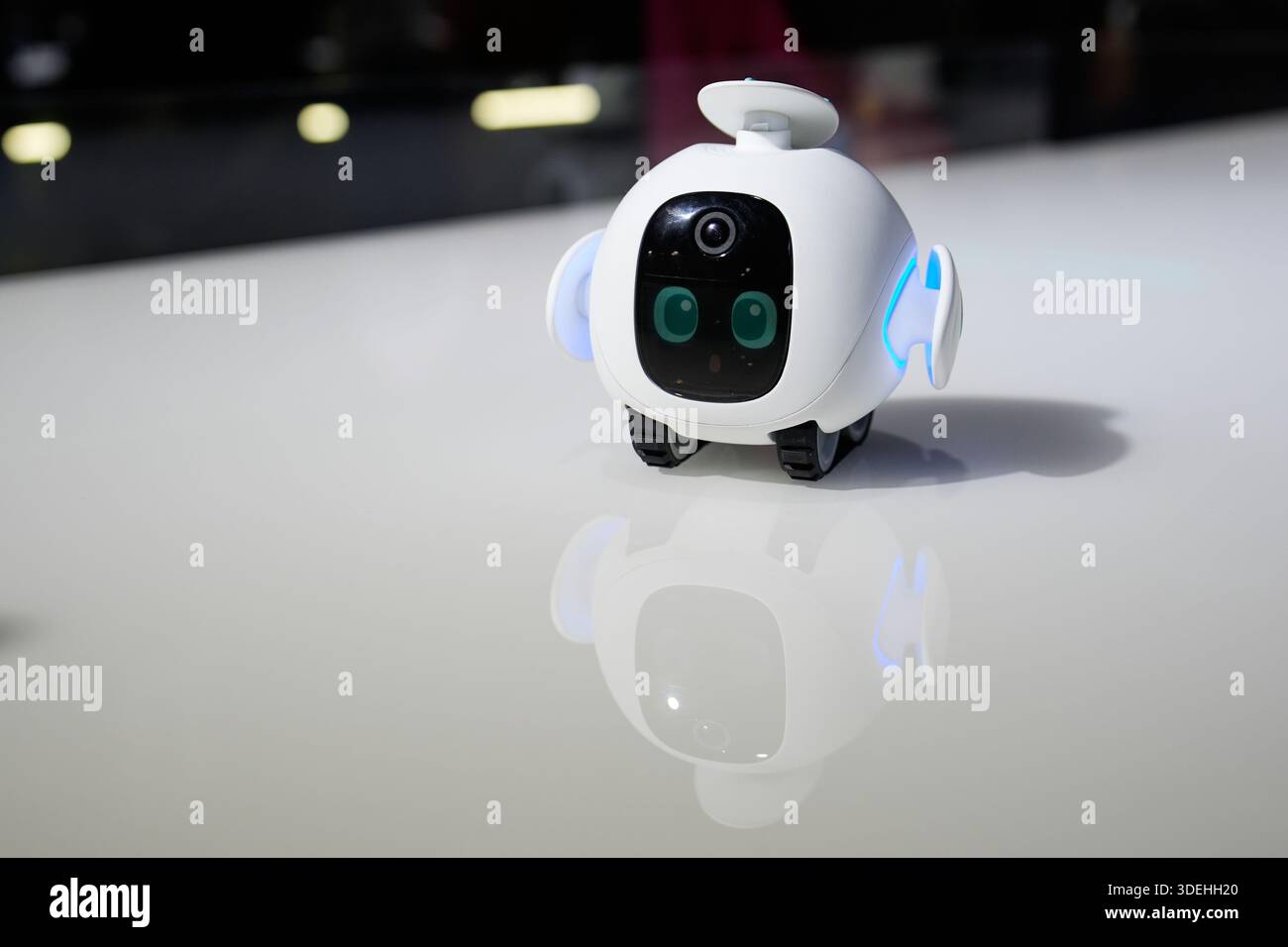 A Beta companion robot sits on display at the Hisense booth during the ...