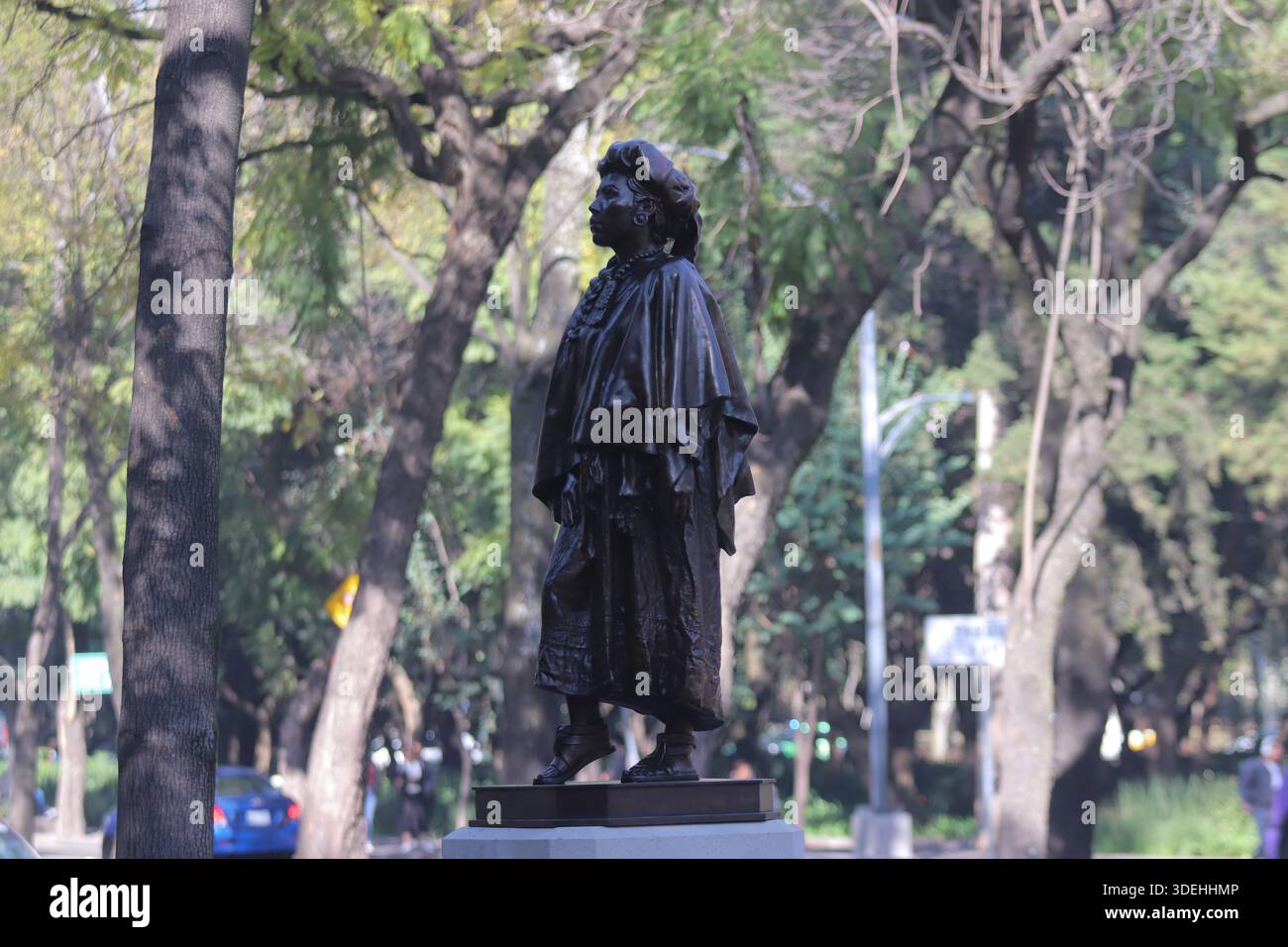 A bronze statue of an indigenous woman is seen during the unveiling ...