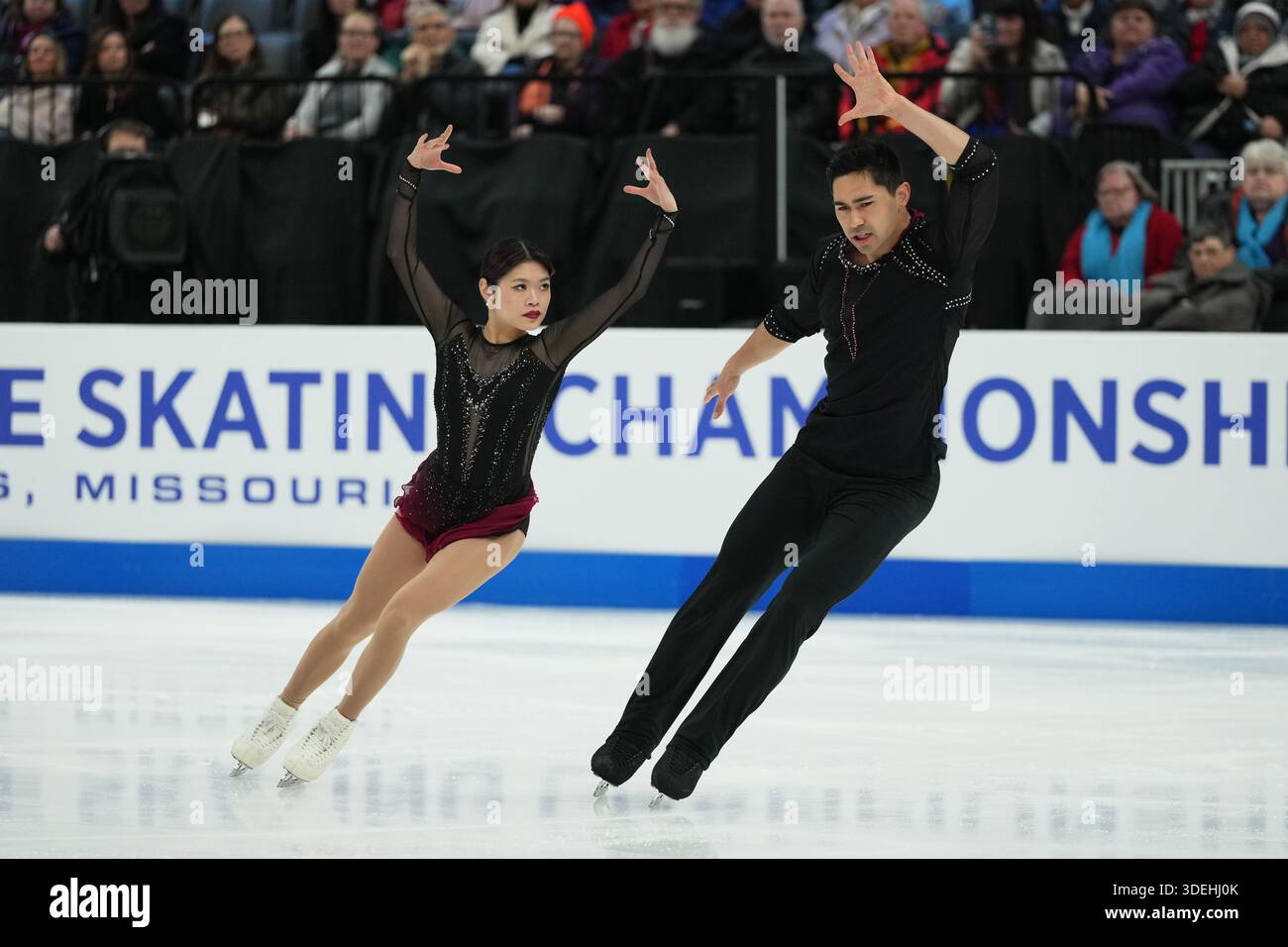 Emily Chan and Spencer Akira Howe compete during the pairs short ...