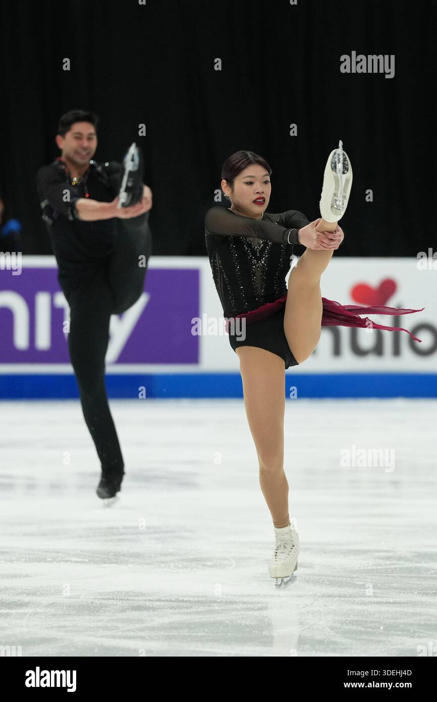 Emily Chan and Spencer Akira Howe compete during the pairs short ...