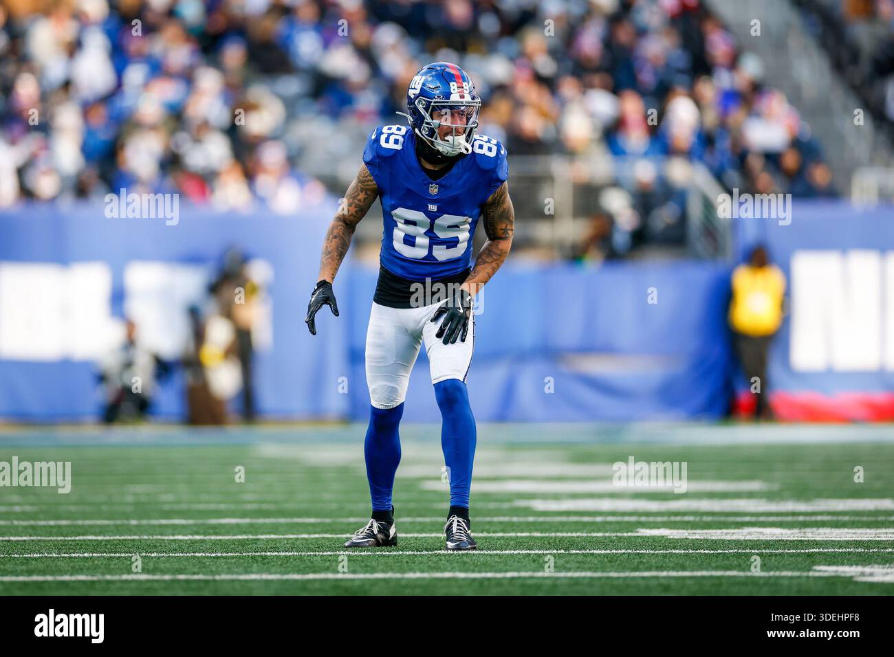 New York Giants wide receiver Isaiah Hodgins (89) lines up on offense ...
