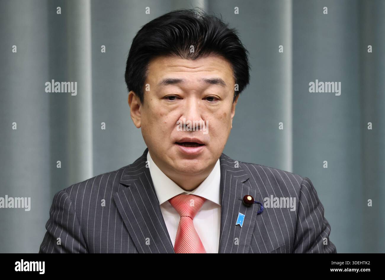 Japanese Chief Cabinet Secretary Minoru KIHARA attends a press ...