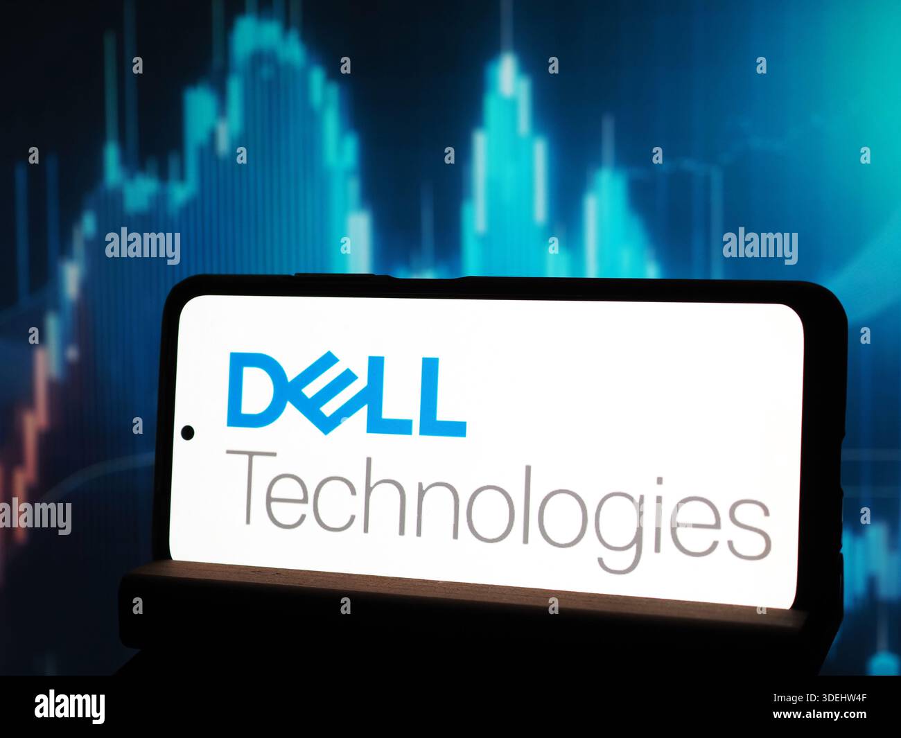 In this photo illustration, a Dell Inc. logo seen displayed on a ...