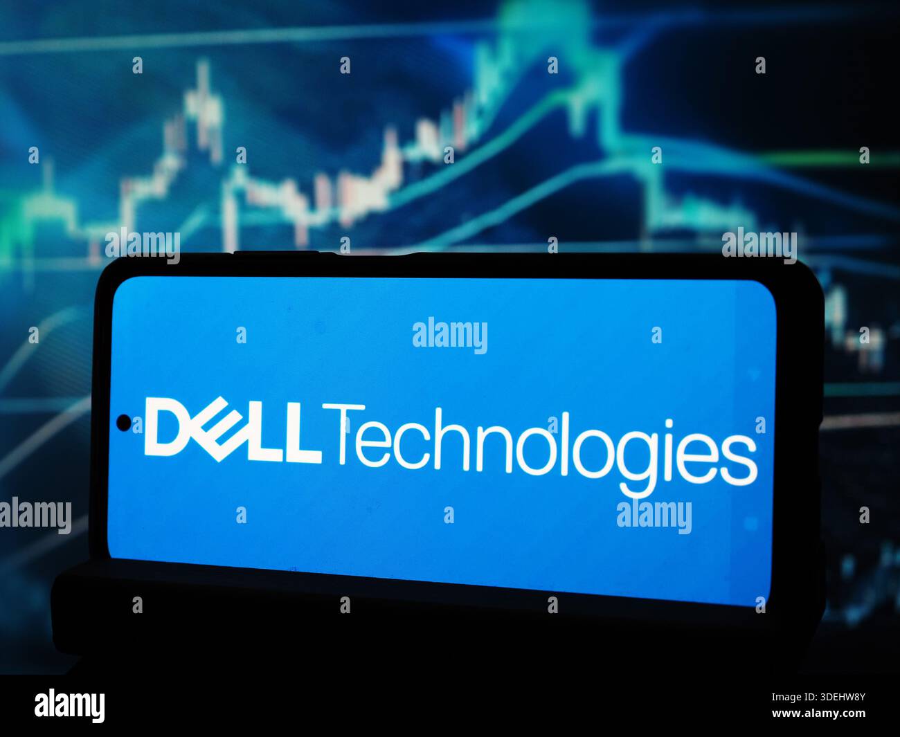 In this photo illustration, a Dell Inc. logo seen displayed on a ...