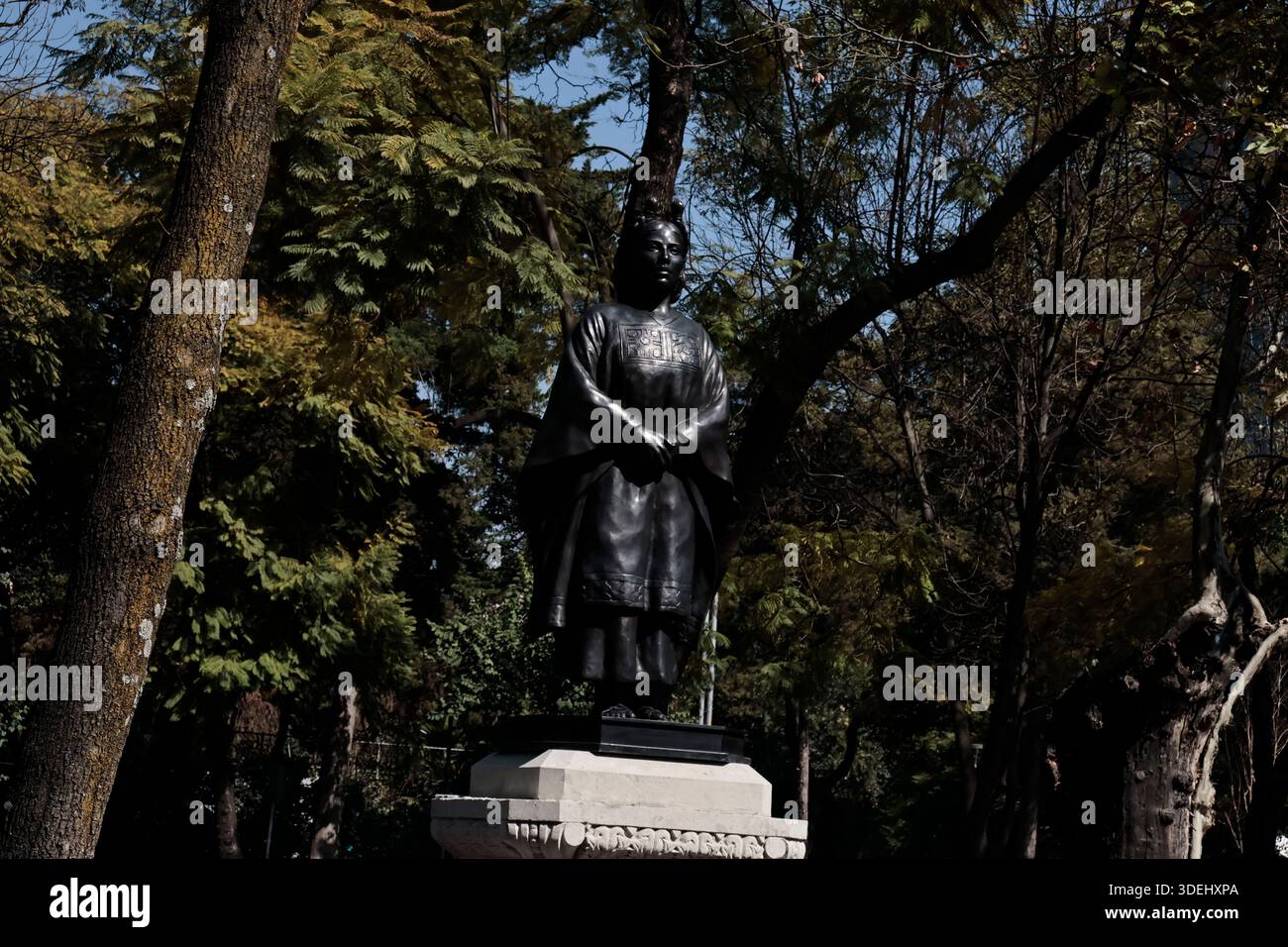 Statue of Malitzin placed on Paseo de la Reforma Avenue on January 7 ...