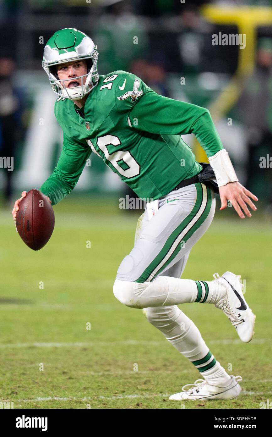 Philadelphia Eagles Quarterback Tanner Mckee In Action During An Nfl