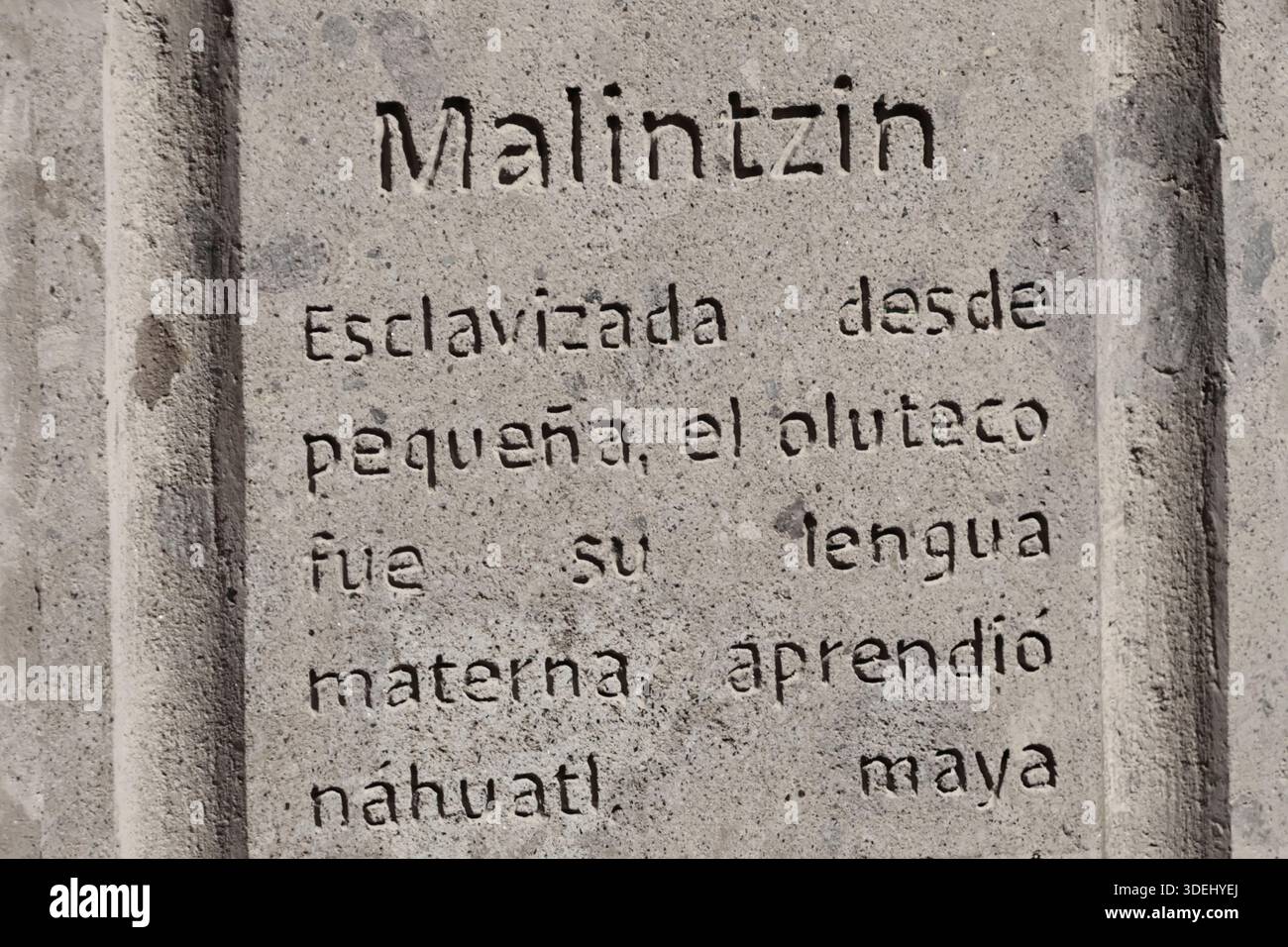 Base of the Malitzin statue built for the event of the Statues of ...