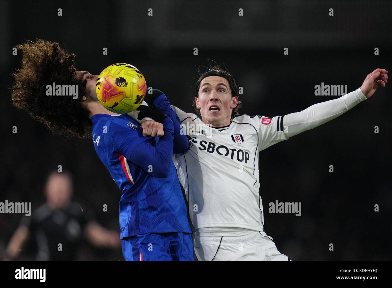 Marc Cucurella of Chelsea fouls Harry Wilson of Fulham leading to red ...
