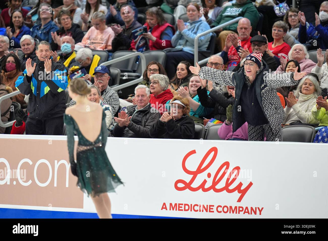 Sarah Everhardt is cheered by fans after competing during the women's ...