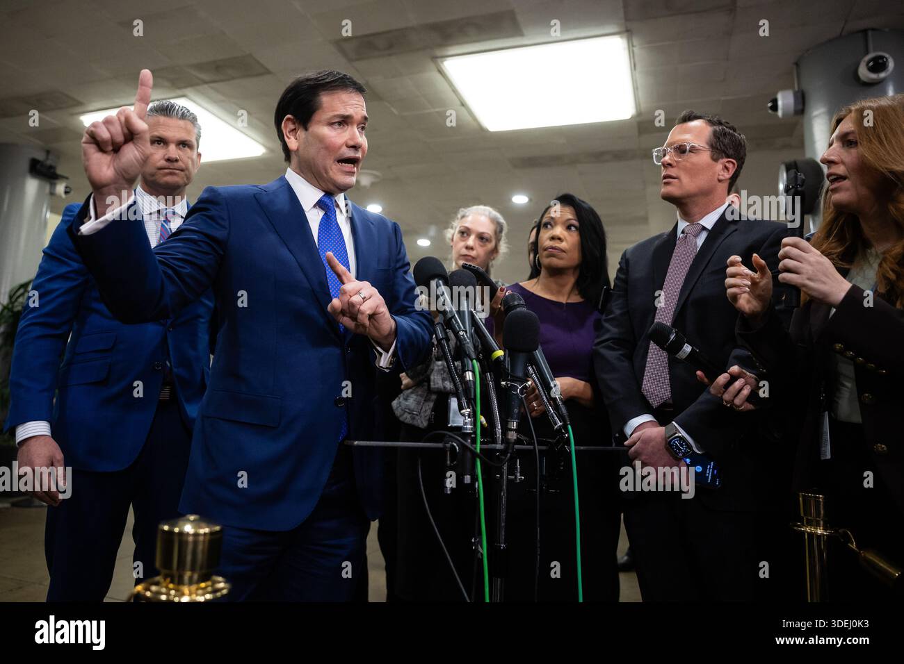 Secretary of State Marco Rubio and Defense Secretary Pete Hegseth speak ...