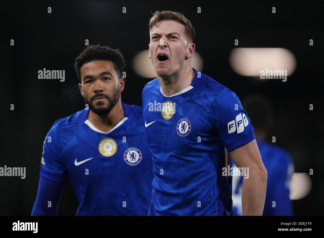 Liam Delap of Chelsea celebrates goal during the Premier League match ...