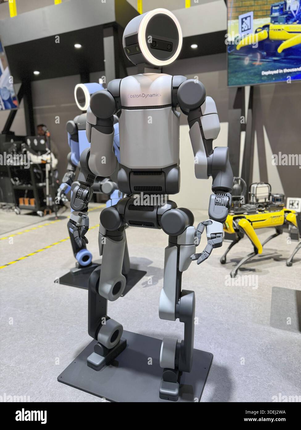 U.S. robotic company Boston Dynamics Inc.'s Atlas robot is on display ...