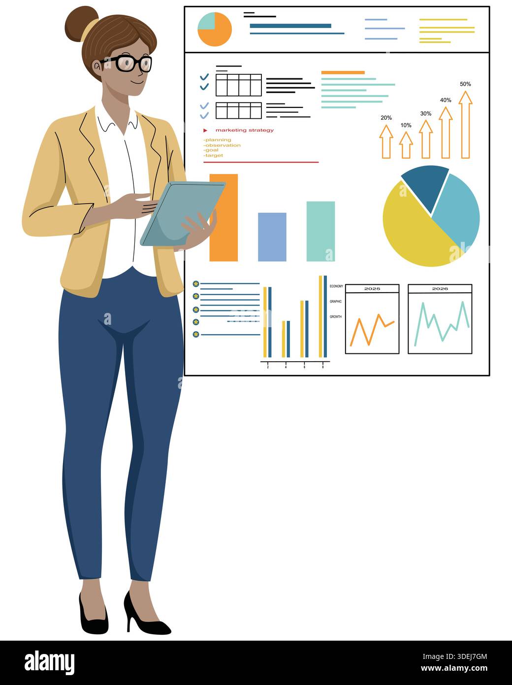 Female professional holding tablet in Stock Vector Images - Alamy
