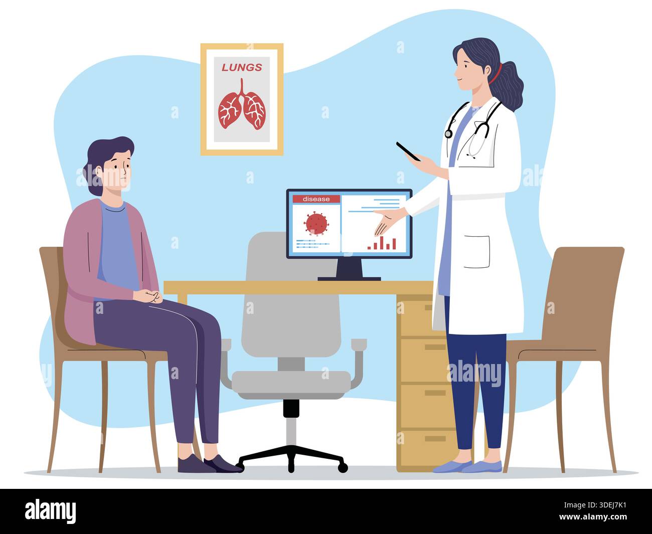 Female doctor computer Stock Vector Images - Alamy