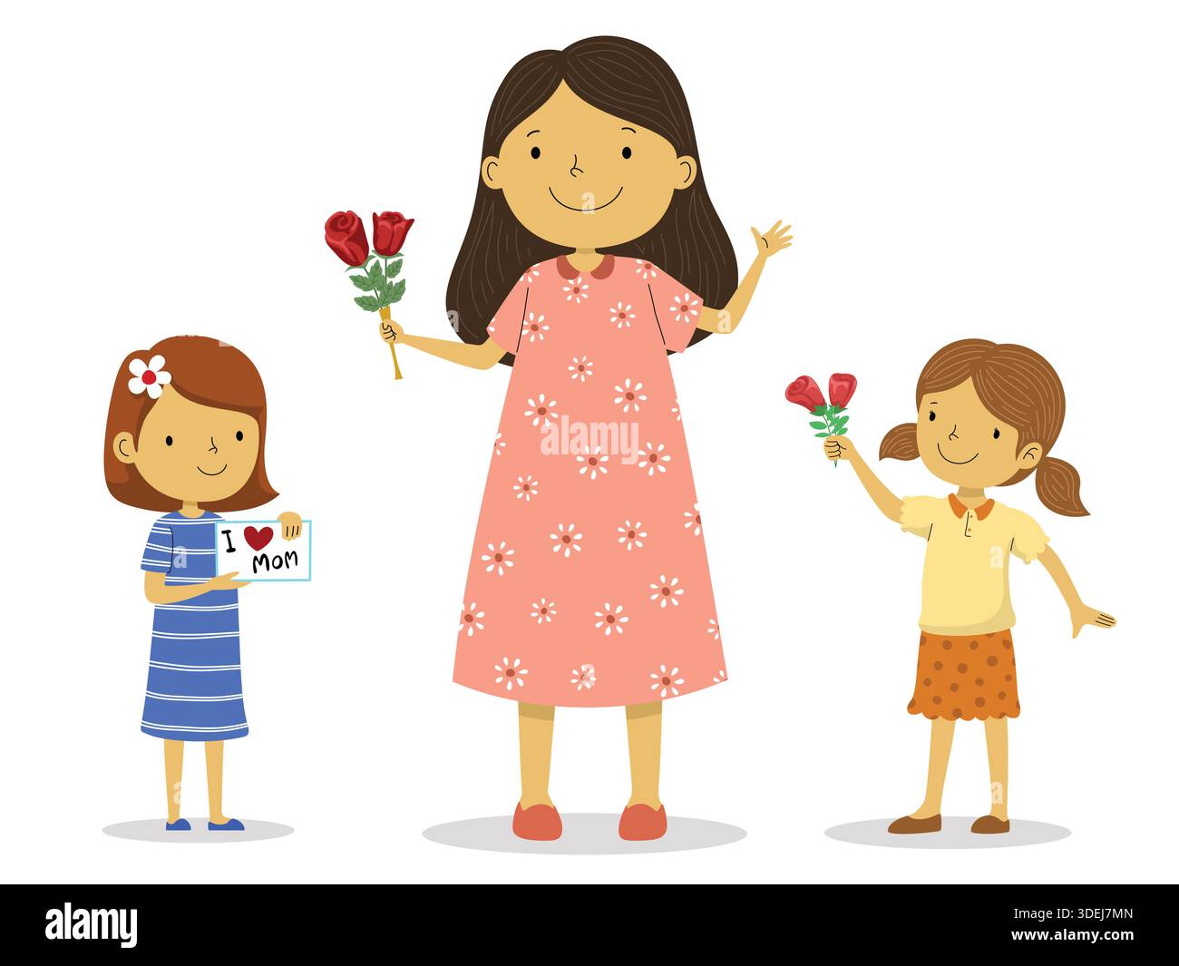 Mother kids family in Stock Vector Images - Alamy