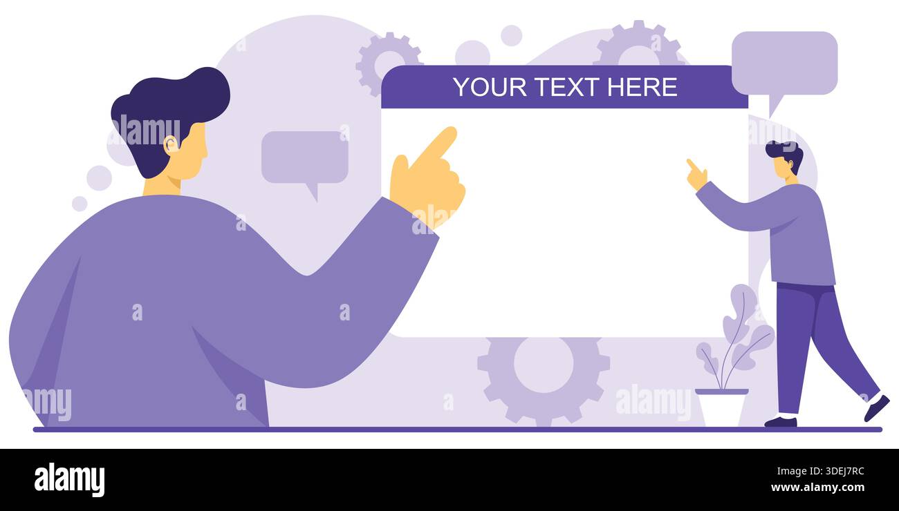 Male character presenting copy hi-res stock photography and images - Alamy