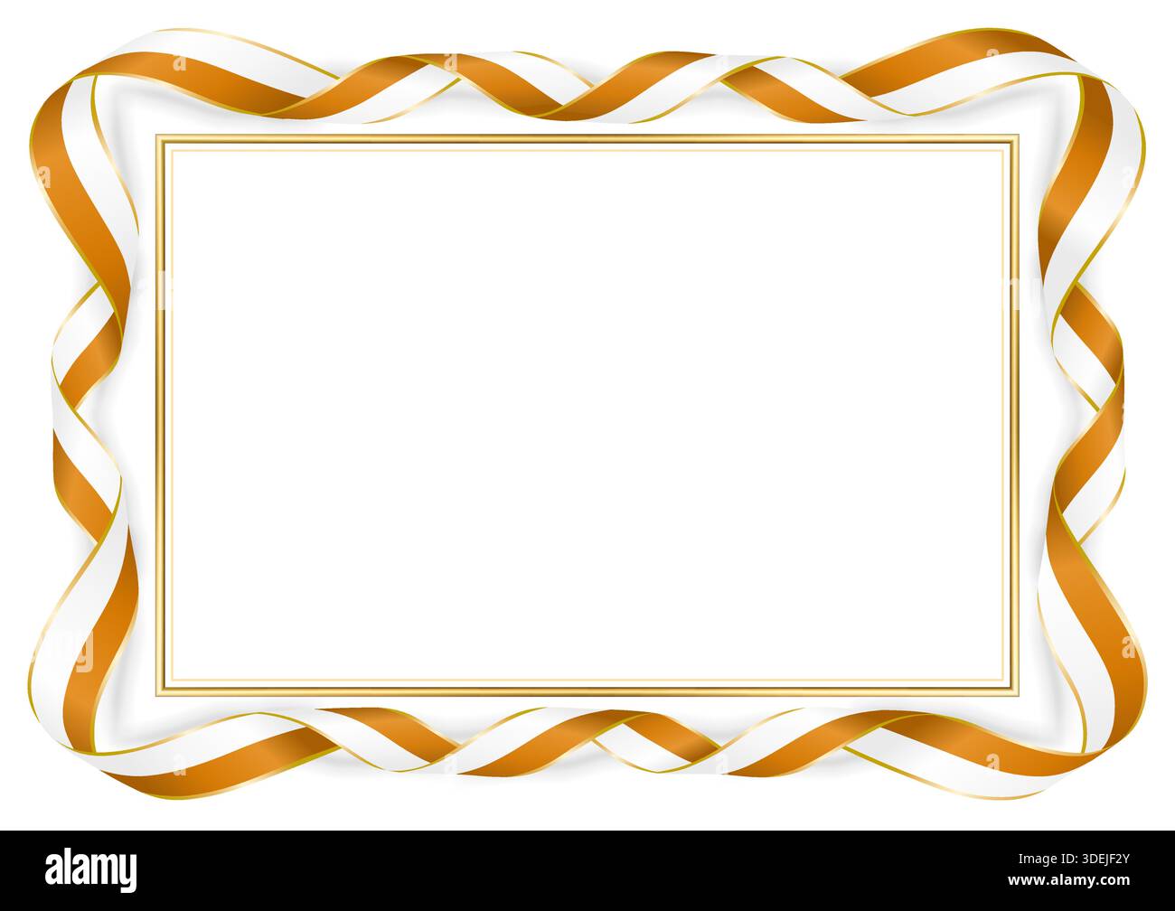 Frame with Cypriot flag colors ribbons and gold border. Decorative ...