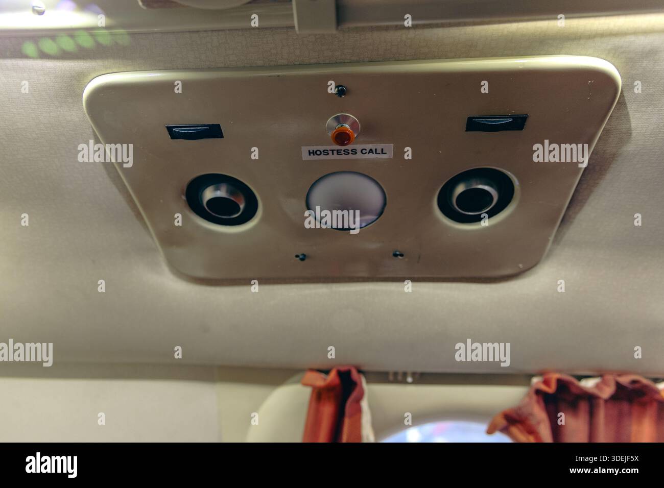 Hostess Call Button Panel Inside Vehicle Ceiling Stock Photo - Alamy