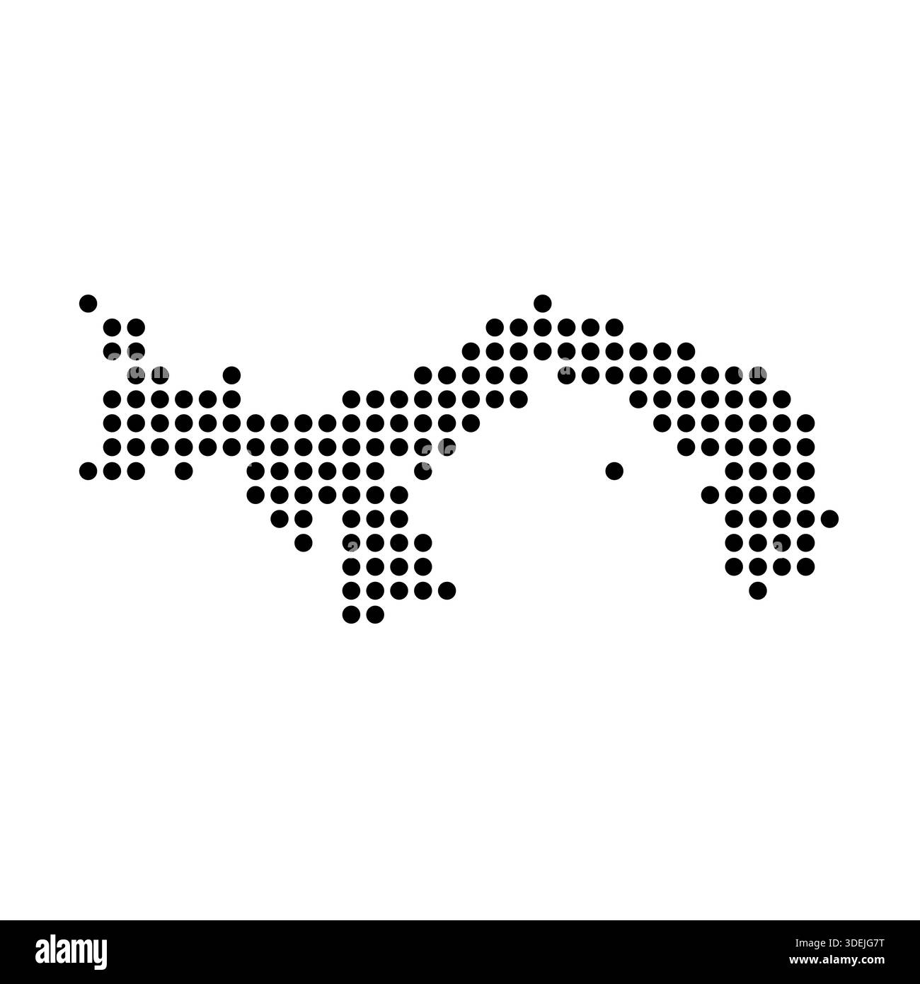 Panama country dotted map. Black spot pixel illustration isolated on ...