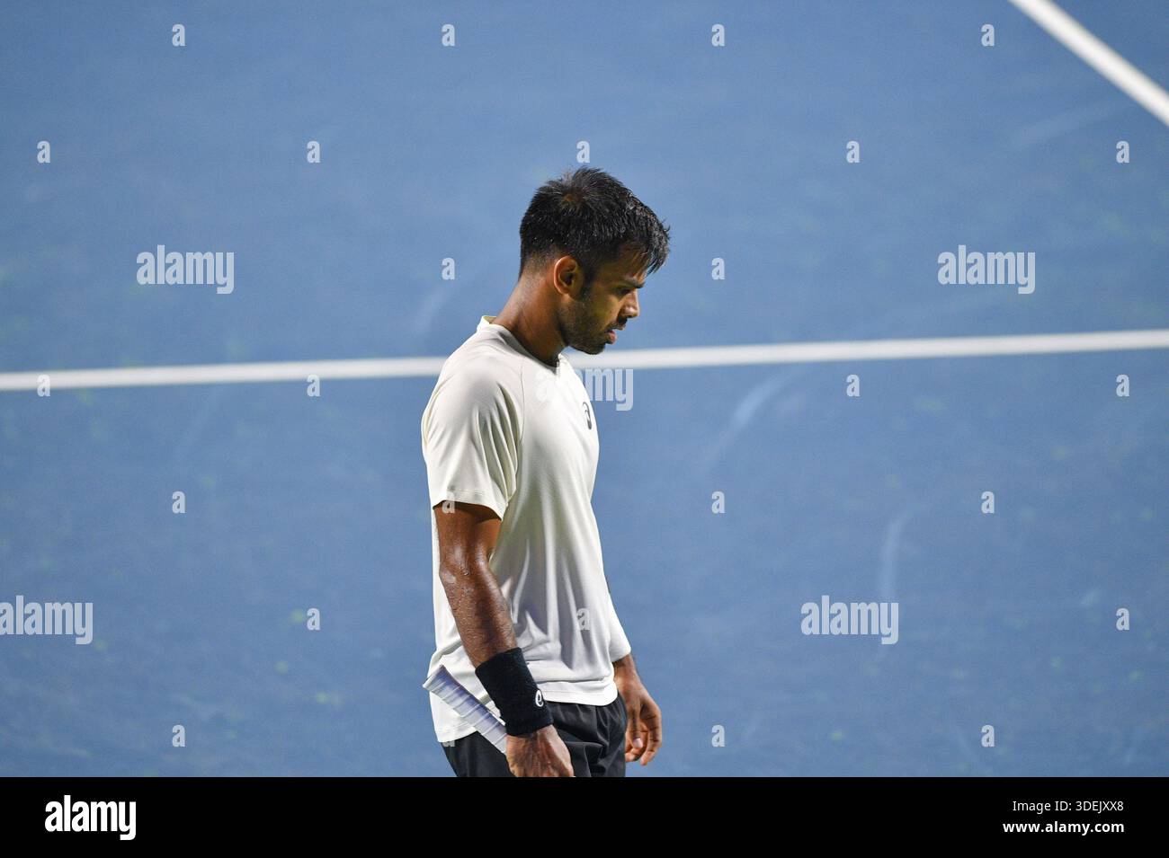 Bengaluru, India. 5th Jan, 2026. Sumit Nagal (IND) on action during the ...