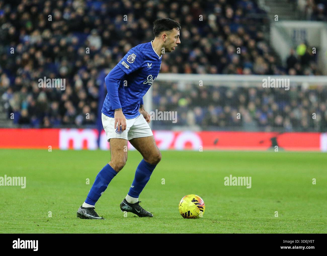 Dwight McNeil of Everton with the ball during the Premier League match ...