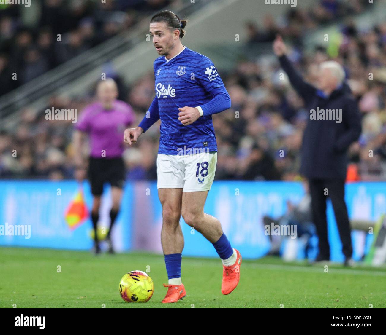 Jack Grealish of Everton with the ball during the Premier League match ...