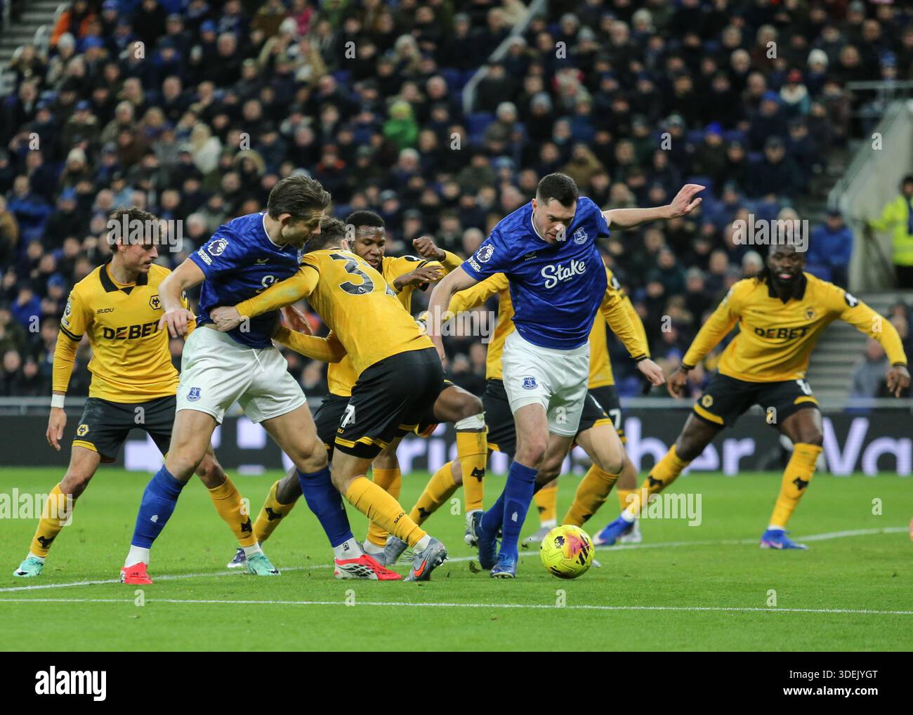Michael Keane of Everton in action during the Premier League match ...