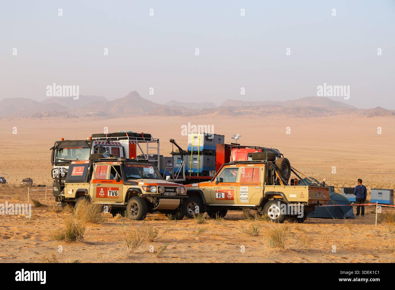 Al Ula, Arabie Saoudite. 07th Jan, 2026. organisation car TV6 F1 during ...