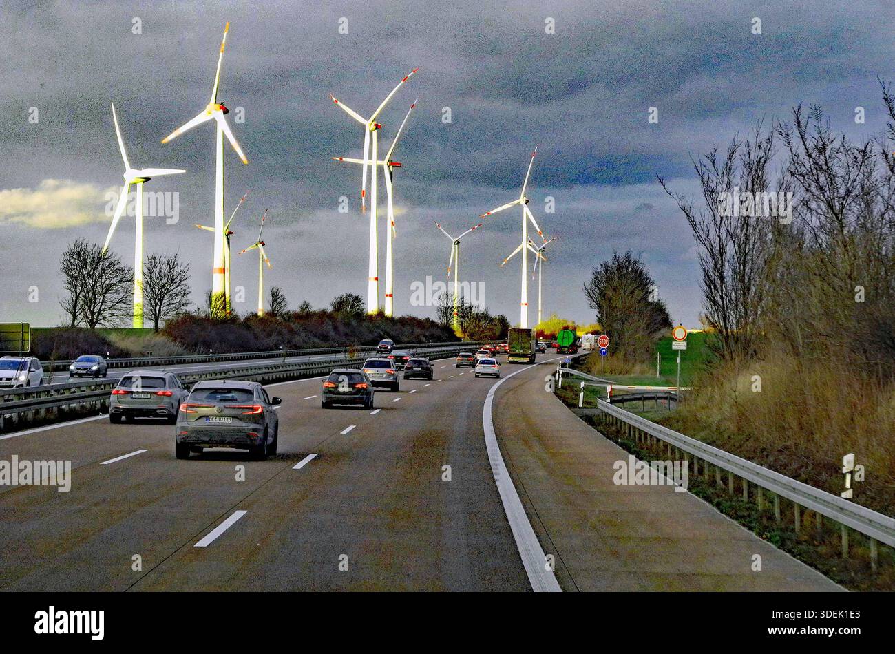 Symbolfoto Windenergie *** Symbol photo wind energy Stock Photo - Alamy