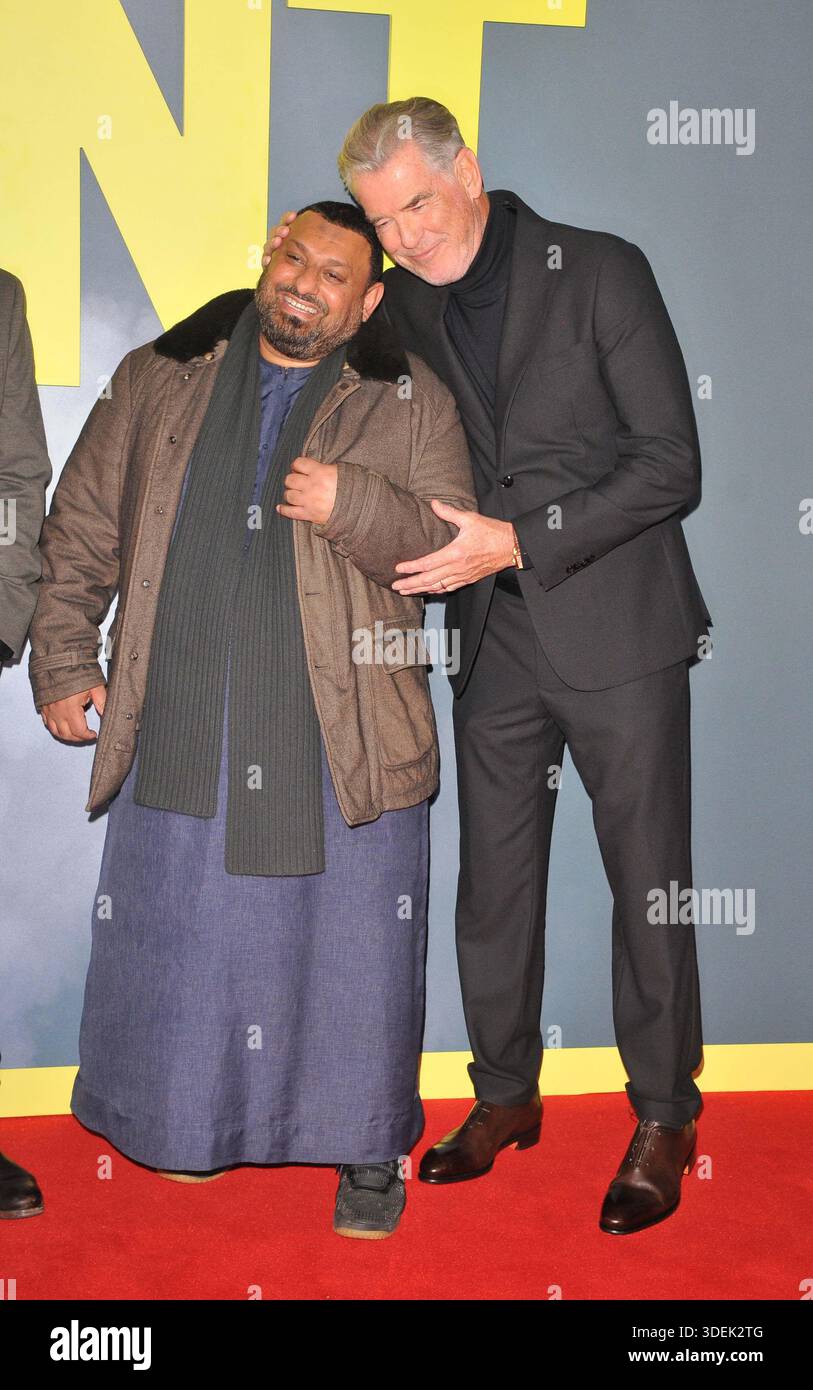 Naseem Hamed and Pierce Brosnan at the "Giant" UK gala screening ...