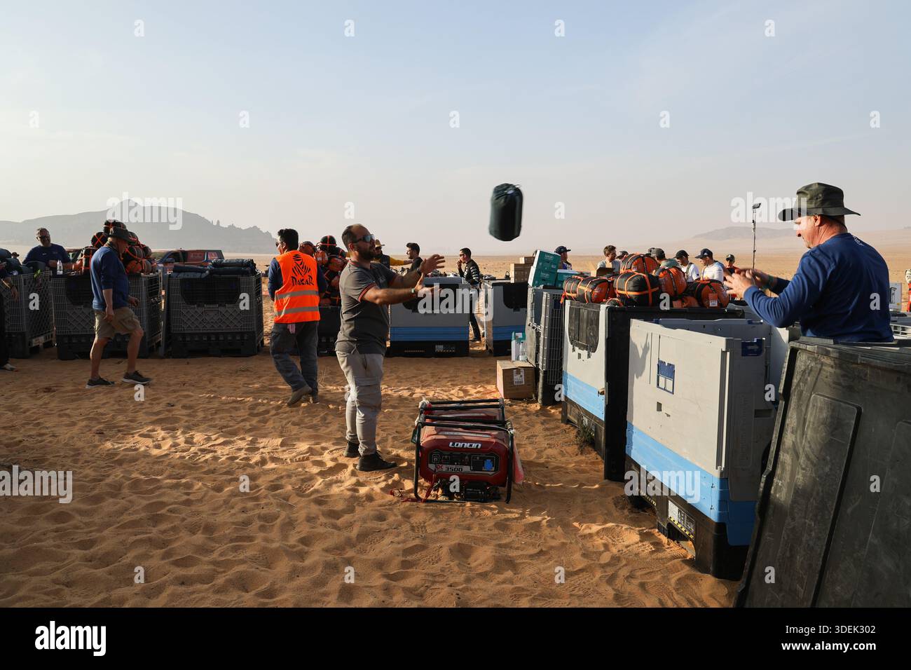 ASO orga during the Stage 4 of the Dakar 2026, on January 7, 2026 ...