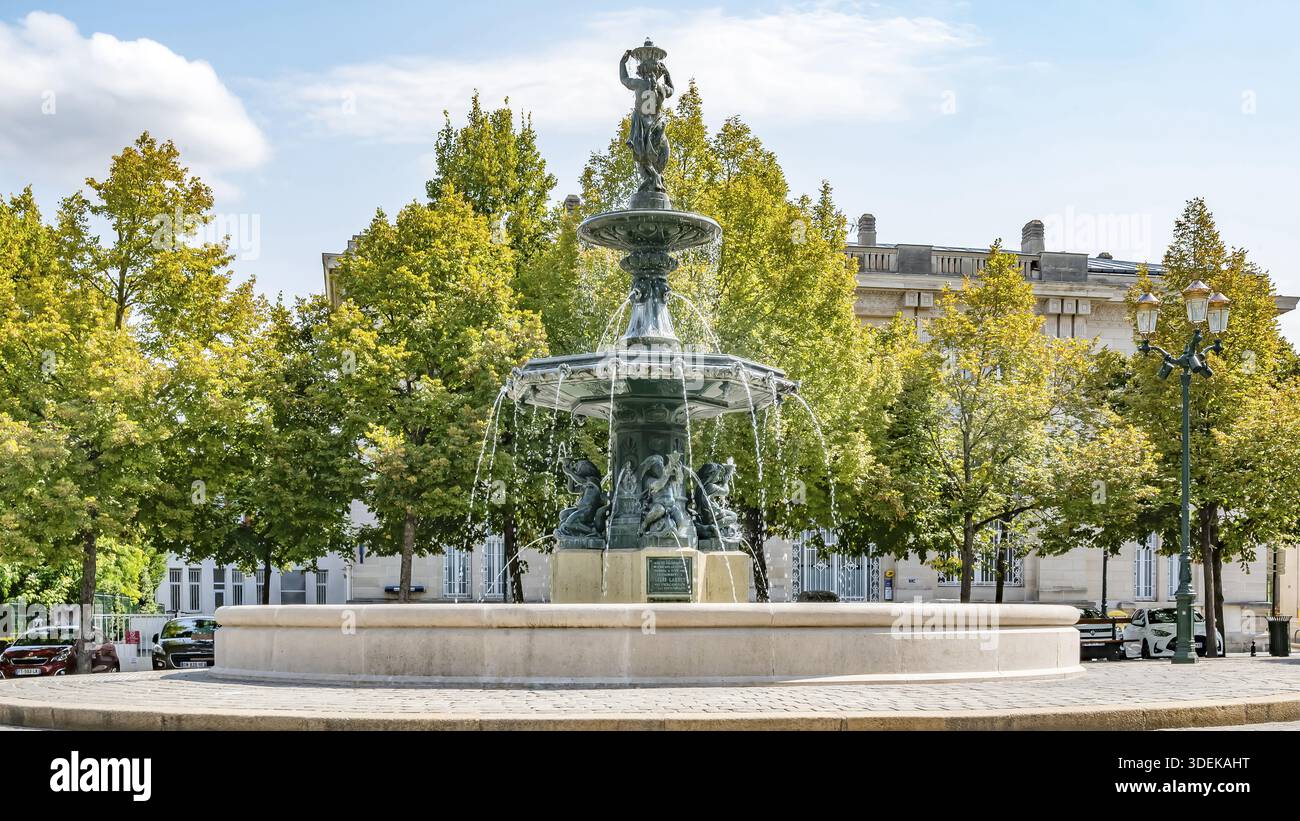 The magnificent cast iron fountain on the Place de la Republique ...