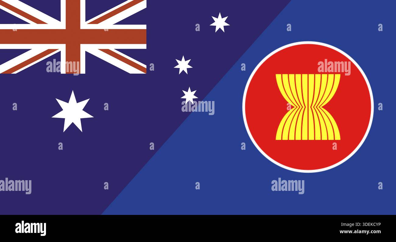 Flag of Australia and Association of Southeast Asian Nations ...