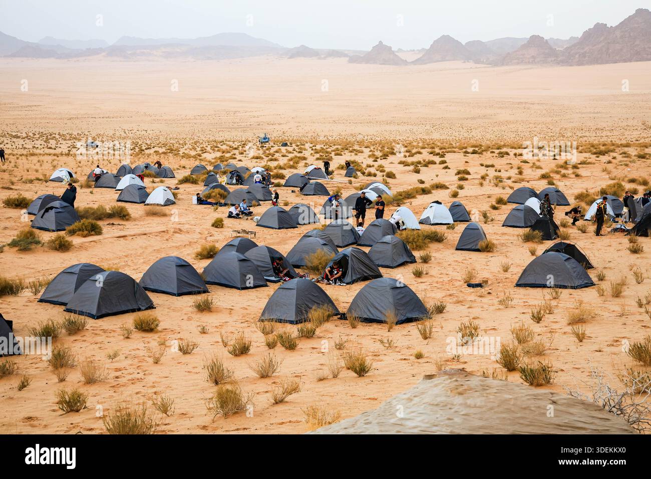 Tents mounted during the Stage 4 of the Dakar 2026, on January 7, 2026 ...