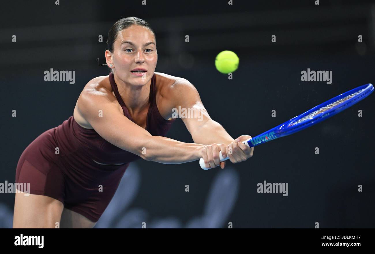 Marta Kostyuk of Ukraine in action against Amanda Anisimova of USA ...