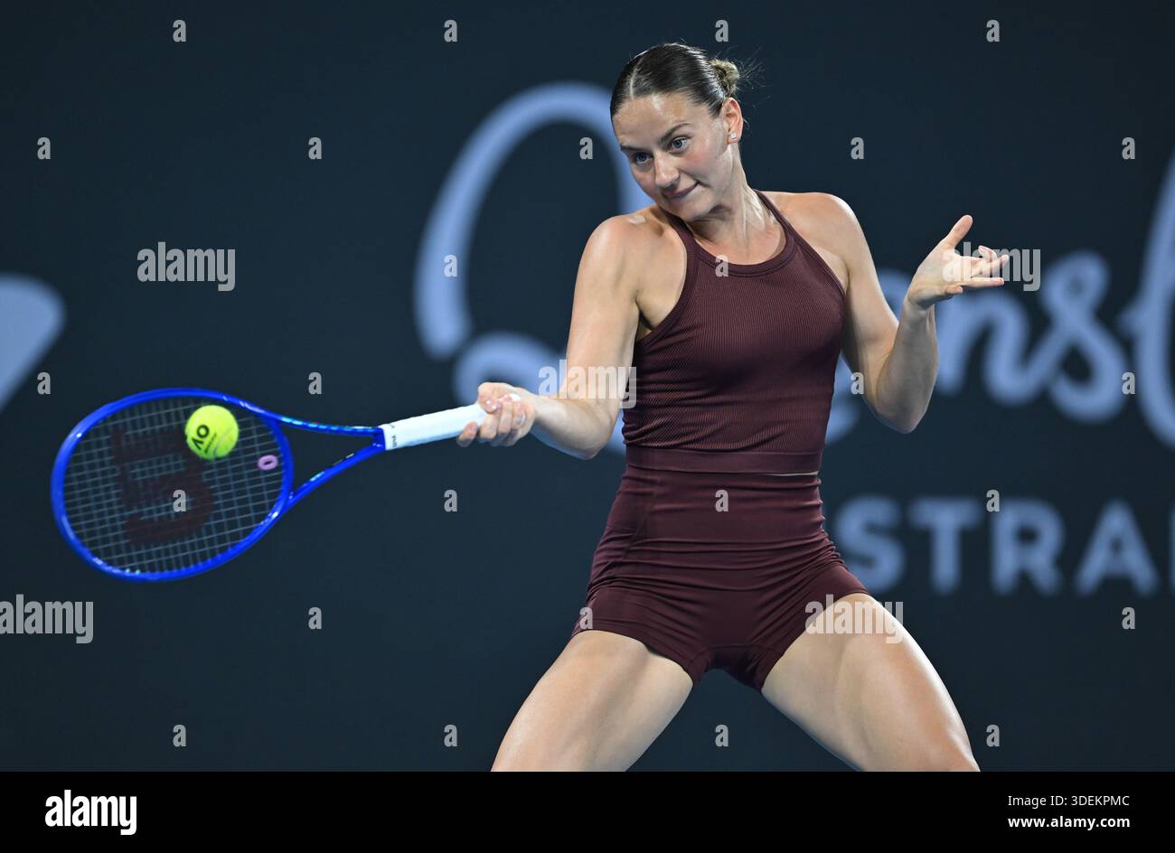 Brisbane, Australia. 08th Jan, 2026. Marta Kostyuk of Ukraine in action ...