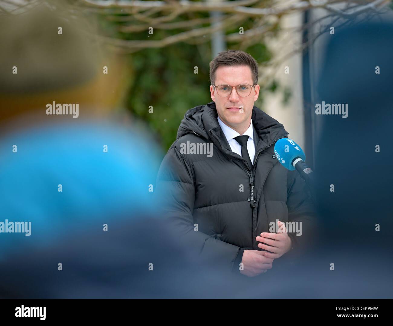 Seeon, Germany. 08th Jan, 2026. Manuel Hagel (CDU), makes a statement ...