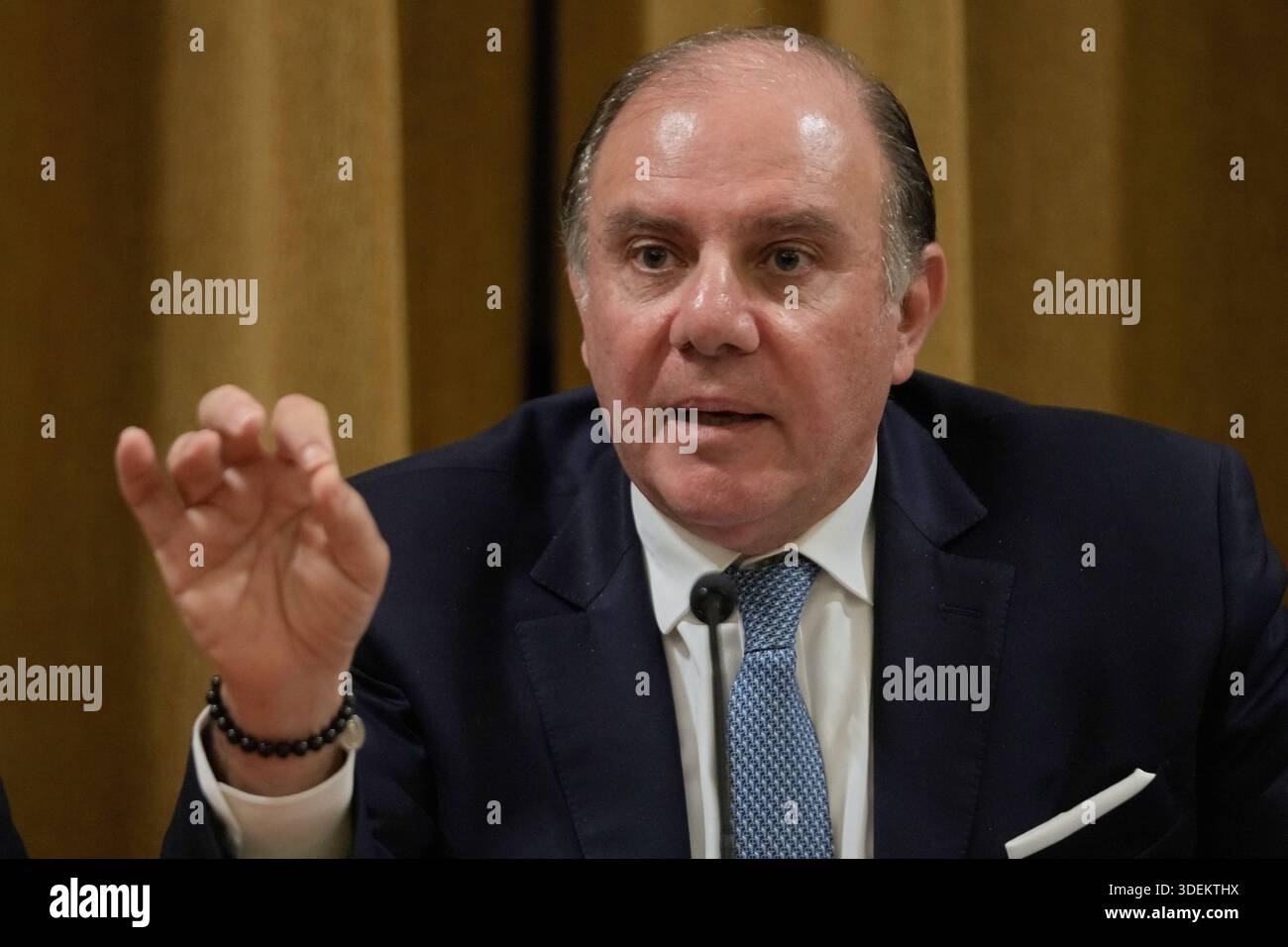 Karim Souaid, Lebanon's Central Bank governor, speaks during a press ...