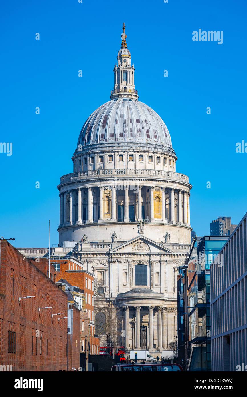 The iconic dome of St. Paul's Cathedral stands majestically against a ...