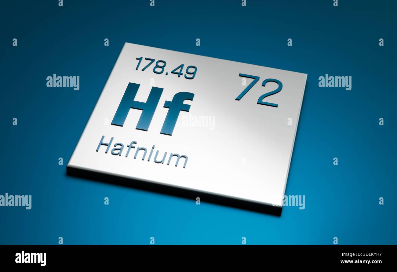 Hafnium, symbol Hf, periodic table element. Hafnium, symbol Hf ...