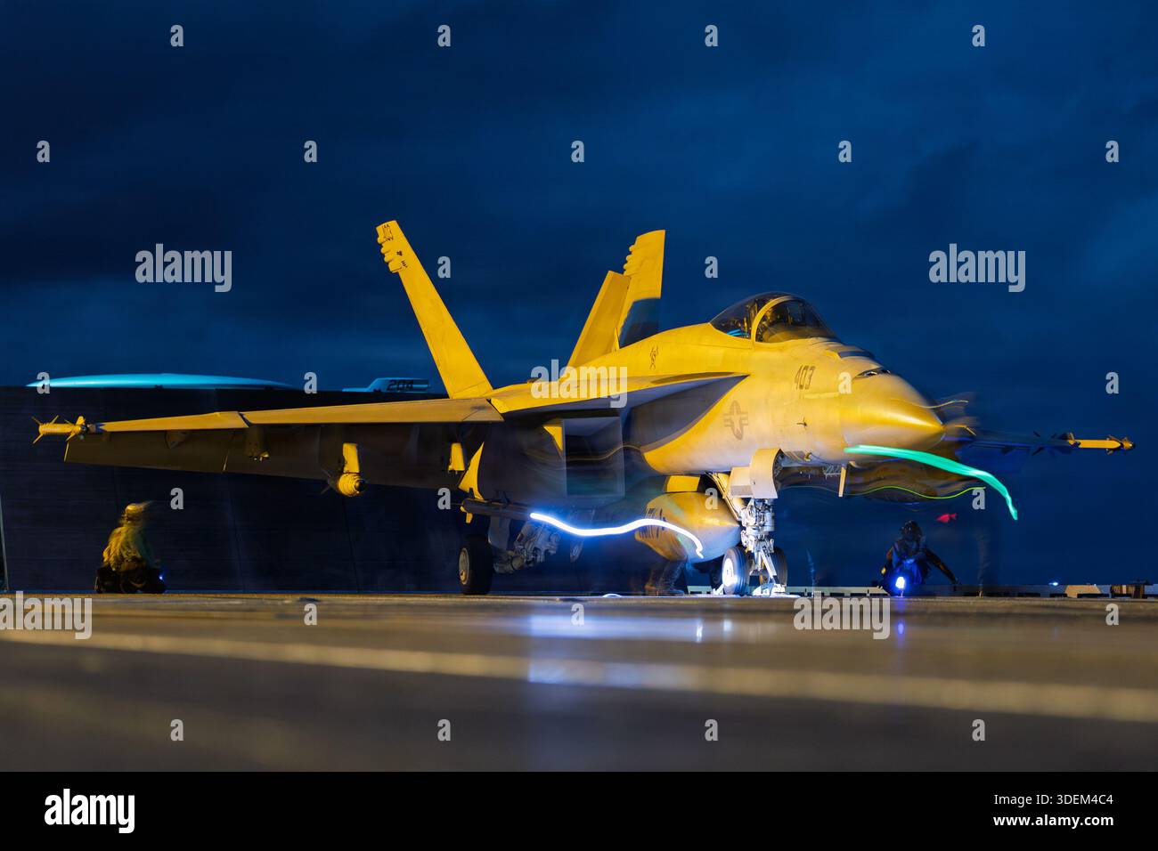 An F/A-18E Super Hornet aircraft, attached to Strike Fighter Squadron ...