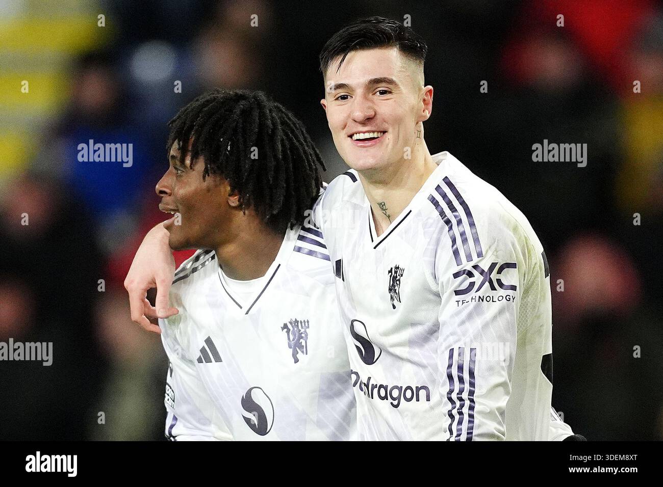 File photo dated 07/01/2026 of Benjamin Sesko (right), who believes ...