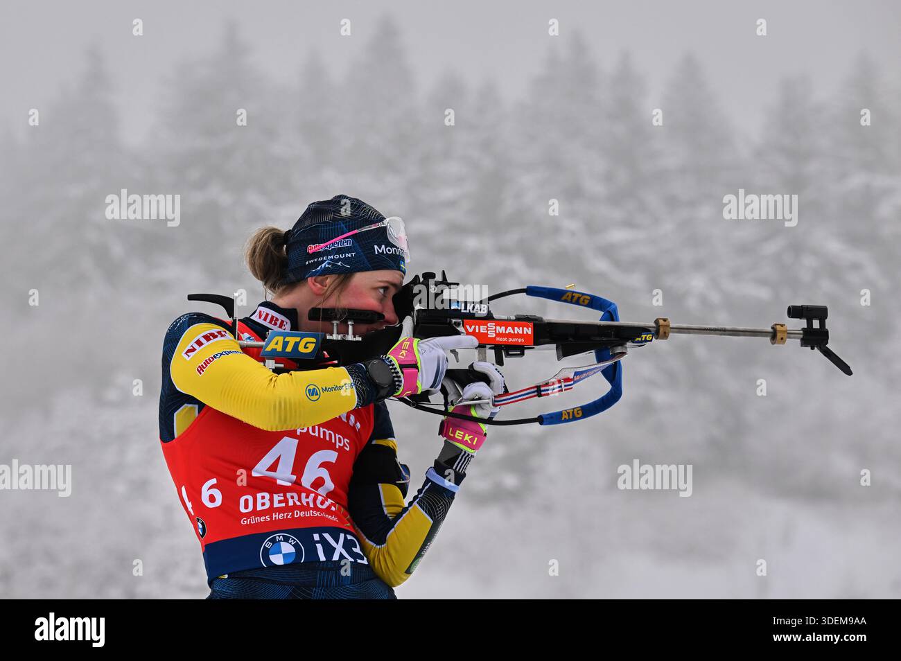 Elvira Oberg of Sweden at the shooting range during the women's 7.5km ...