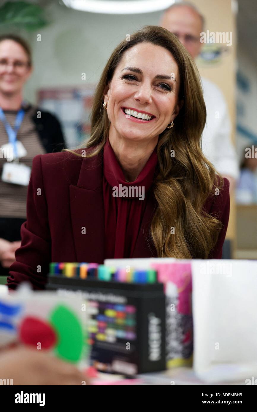 Britain's Kate, Princess of Wales attends an arts workshop as she ...