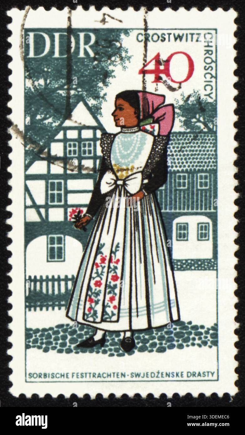 GDR - CIRCA 1960s: stamp printed in GDR (East Germany), shows young ...