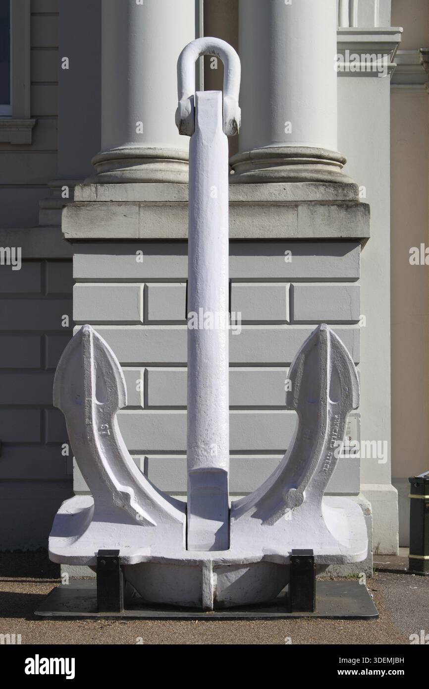 Old type of naval anchor used by the Royal Navy of Britain Stock Photo ...